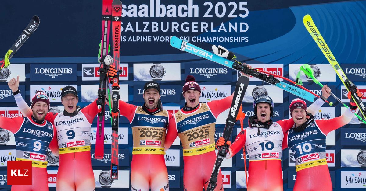 Ski-WM in Saalbach: Schweizer Festspiele in der Teamkombination